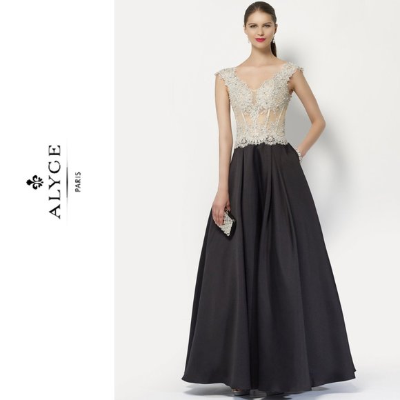Alyce Paris | Dresses | Alyce Jean De Lys 270 Black Evening Gown Sz 4 ...